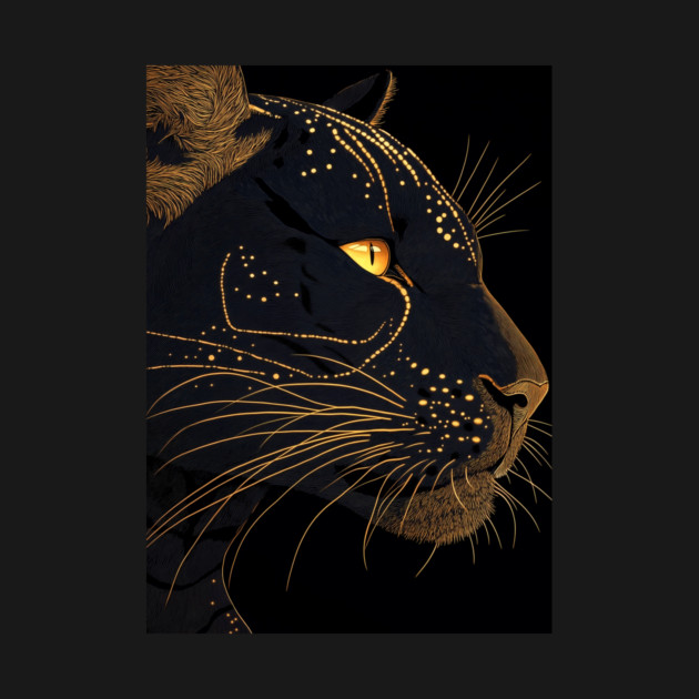 Tiger Cosmic Spirit Glowing Gold Pattern Wildlife Art - Tiger - T-Shirt ...