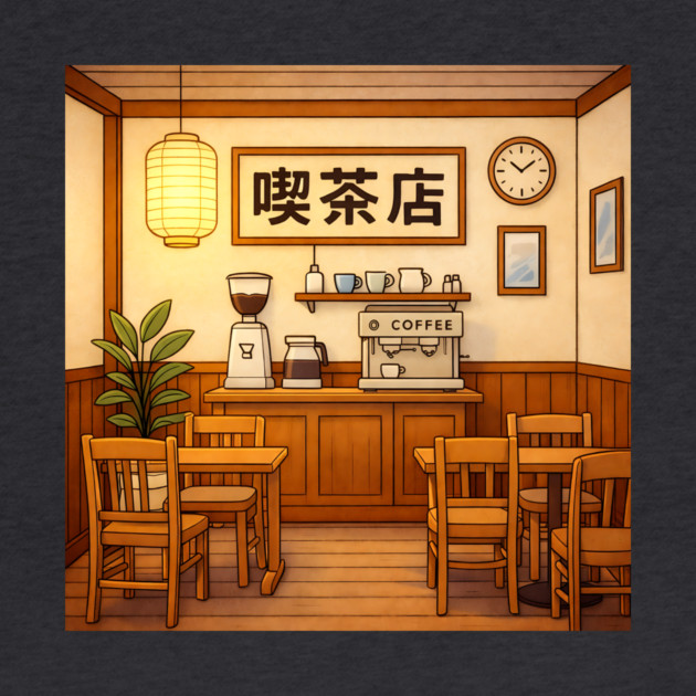 Kissaten Japanese Coffee Shop Cafe Art - Coffee - T-Shirt | TeePublic