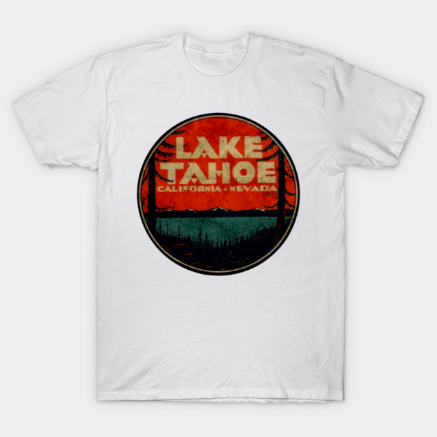 Vintage Mountain Lake Travel Badge - Mountain Lake Vibes - T-Shirt ...