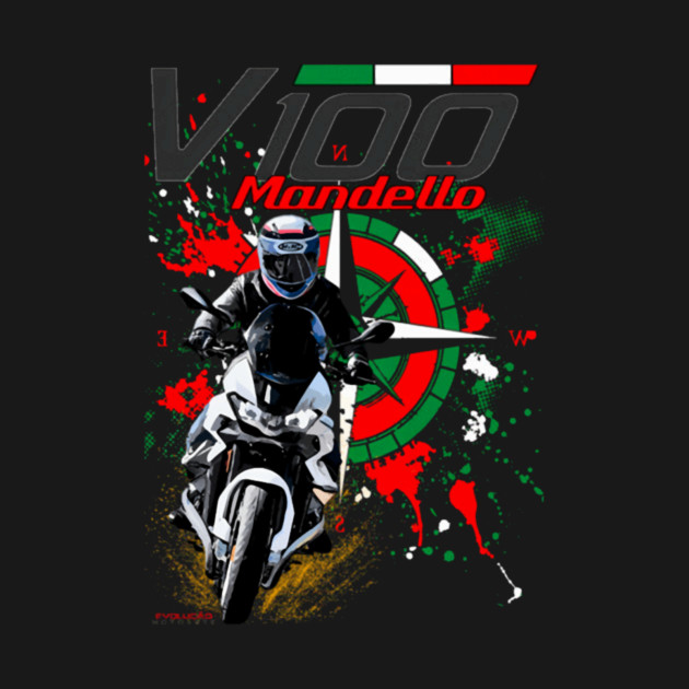 Mandello-V100 Tricolor Italy - Mandello V100 Tricolor Italy - T-Shirt ...