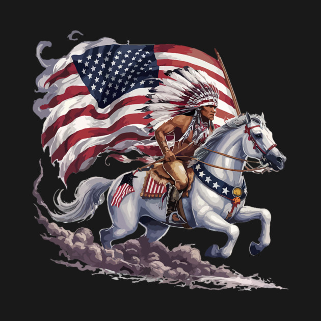 Horse Pet Native American Day USA Flag Indian Riding Horse - Native ...