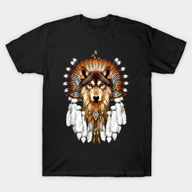 Cute Wolf Native American Wolf Wolf Lovers - Native American - T-Shirt ...