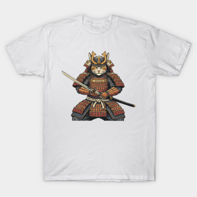 Samurai Cat Warrior – Japanese - Samurai Cat Warrior Japanese - T-Shirt ...