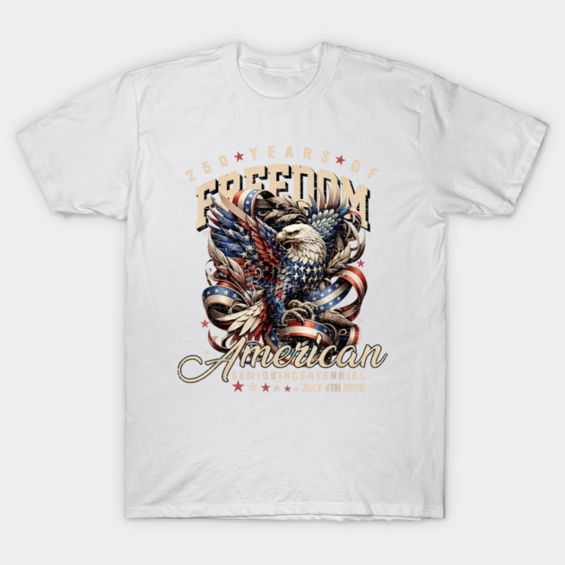 Camisetaa Patriótica Con Águila Y Bandera 250 Años 1776-2026 ...