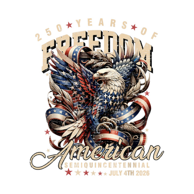Camisetaa Patriótica Con Águila Y Bandera 250 Años 1776-2026 ...
