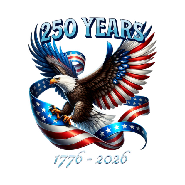 Camiseta Patriótica Con Águila Y Bandera 250 Años 1776-2026 - Patriotic ...