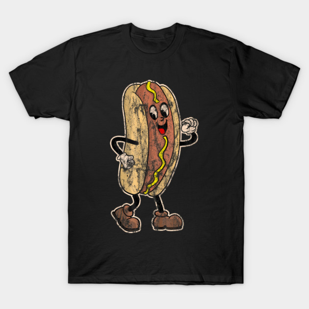 Distressed Walking Drive In Movie Hot Dog - Retro Food - T-Shirt ...