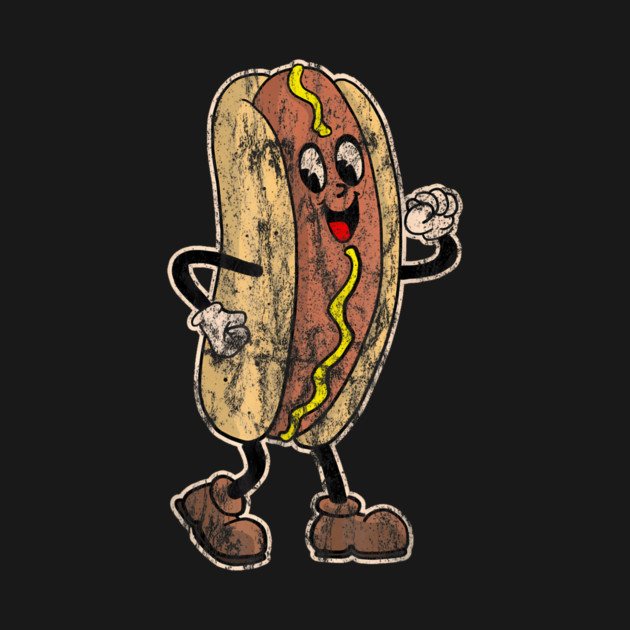 Distressed Walking Drive In Movie Hot Dog - Retro Food - T-Shirt ...