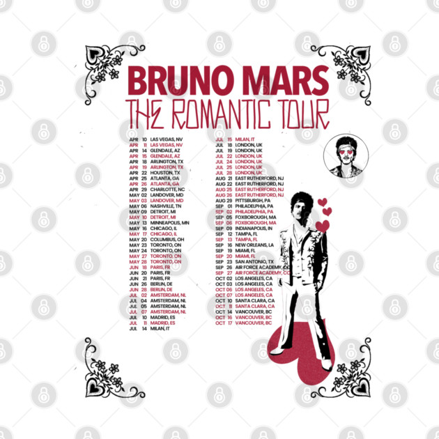 Bruno-Mars-Tour-2026 - Bruno Mars Tour 2026 - T-Shirt | TeePublic
