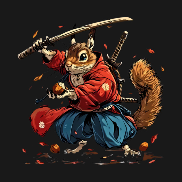 Samurai Squirrel Japanese Ukiyo-e Warrior Animal Anime Art - Samurai ...