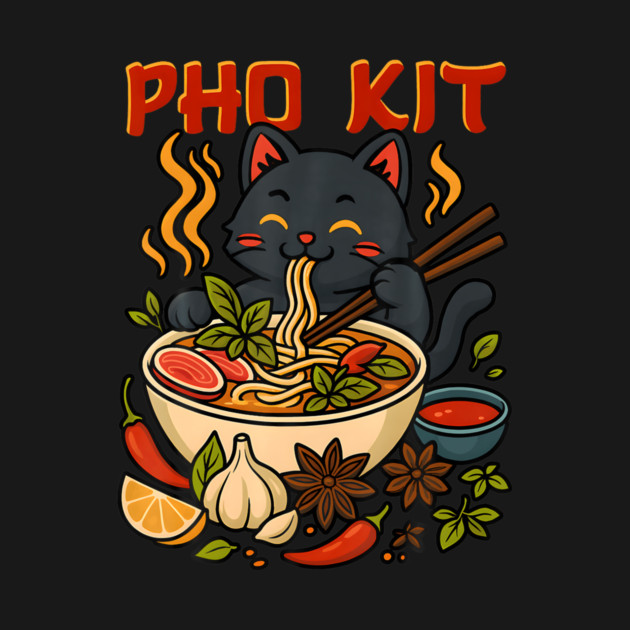 Pho Kit Black Cat Halloween Family - Funny Halloween Costume - T-Shirt ...