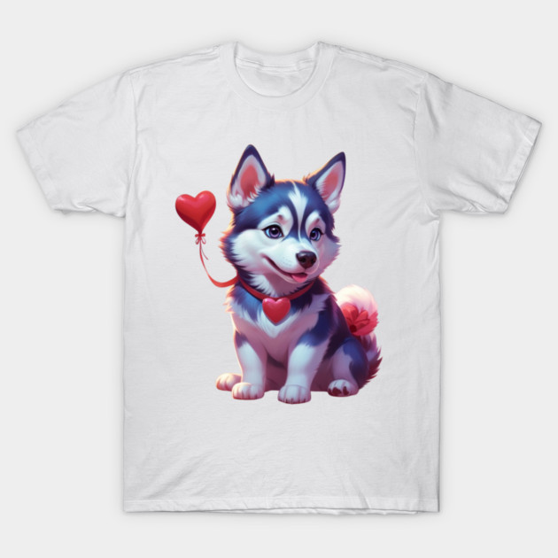 VALENTINE HUSKY - Valentine Husky - T-Shirt | TeePublic
