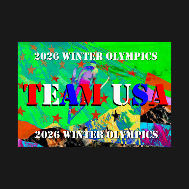 Team USA abstract art Ski Flyer and Flag 2026 Winter Olympics ...