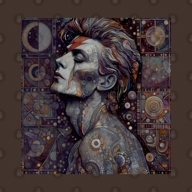 Cosmic Ziggy Geometric Glam Rock Portrait - David Bowie Tribute - T ...