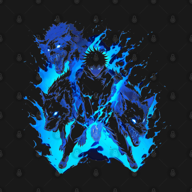 Megumi Fushiguro with Divine Dogs - Megumi Fushiguro - T-Shirt | TeePublic