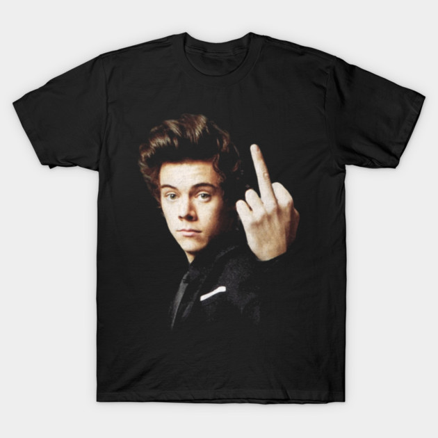harry-styles-middle-finger - Harry Styles - T-Shirt | TeePublic
