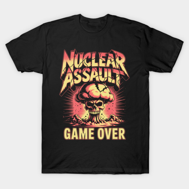 Nuclear Assault Game Over Skull - Gaming - T-Shirt | TeePublic