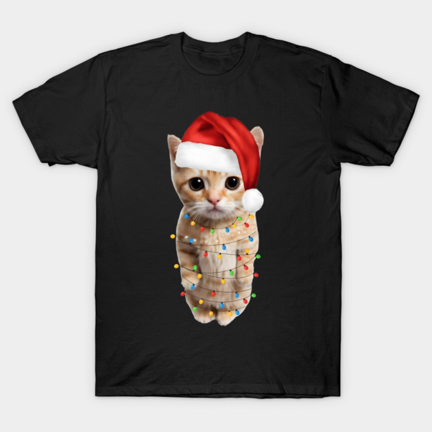 Adorable Ginger Cat Wearing Santa Hat Christmas Design - Adorable ...