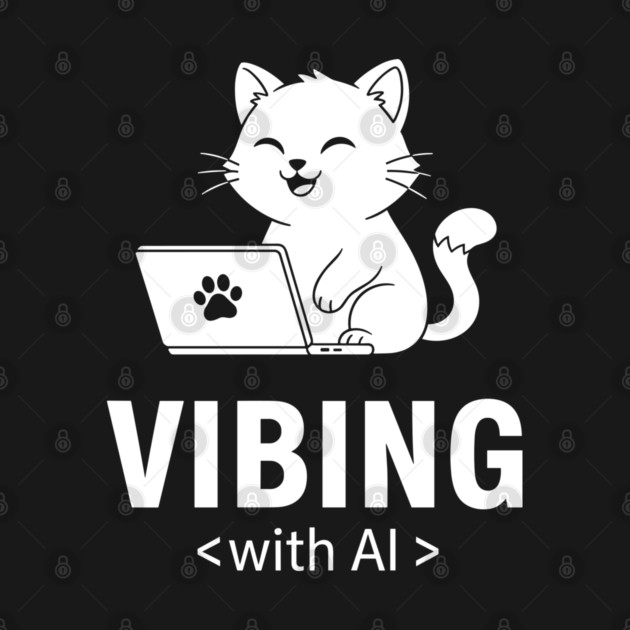 Vibing with AI Cat Vibe Coding AI Funny Artificial Intelligence ...