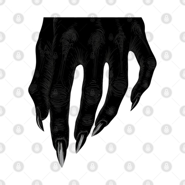 Dark Clawed Monster Hand - Gothic Horror Art - T-Shirt | TeePublic