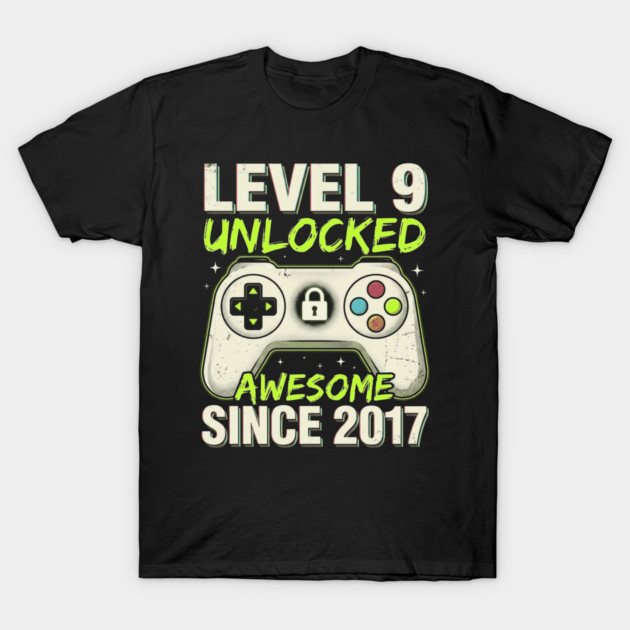 9th Birthday Gaming Retro Level 9 Unlocked - 9th Birthday Gaming - T ...