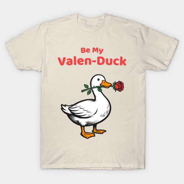 Cute Duck with Rose Valentine - Be My Valen-Duck Pun - Duck Valentine ...