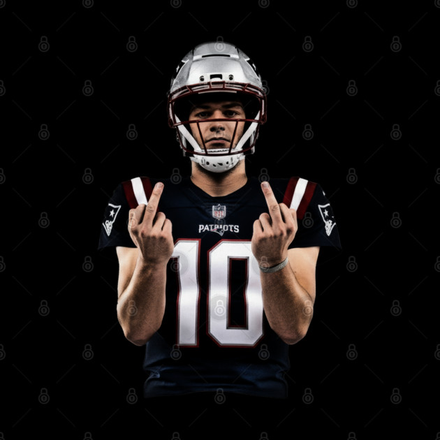 Drake Maye, Front Middle Finger - Drake Maye - Socks | TeePublic