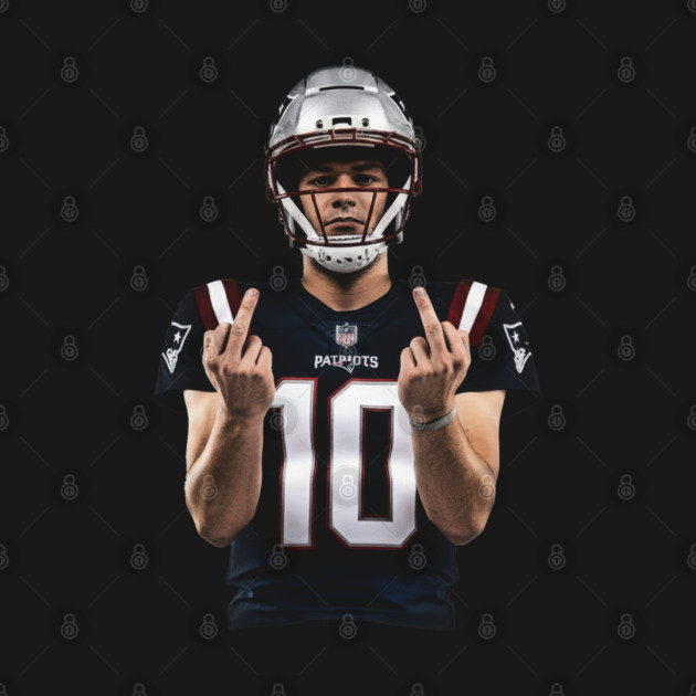 Drake Maye, Front Middle Finger - Drake Maye - Hoodie | TeePublic