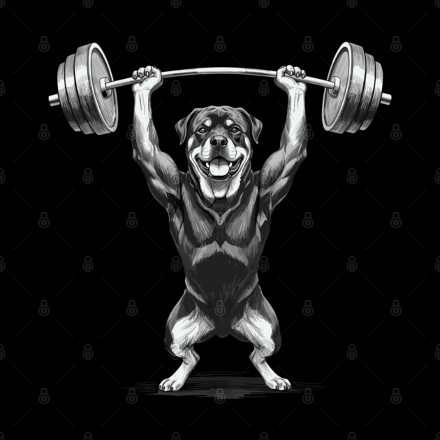 Rottweiler Weightlifting Dog Funny Fitness Gym Rottweiler - Rottweiler ...