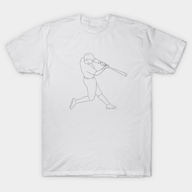 Swing Hard – Vintage Baseball Line Art - Swing Hard - T-Shirt | TeePublic