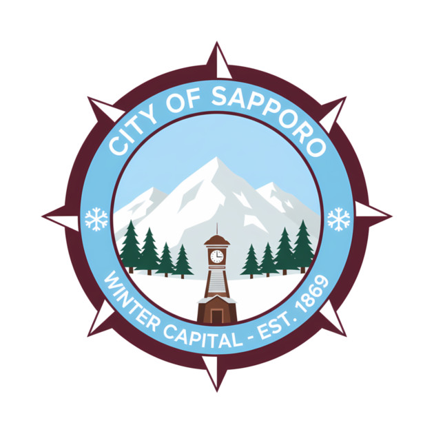 Sapporo City Winter Capital Emblem Est 1869 - Sapporo - T-Shirt | TeePublic