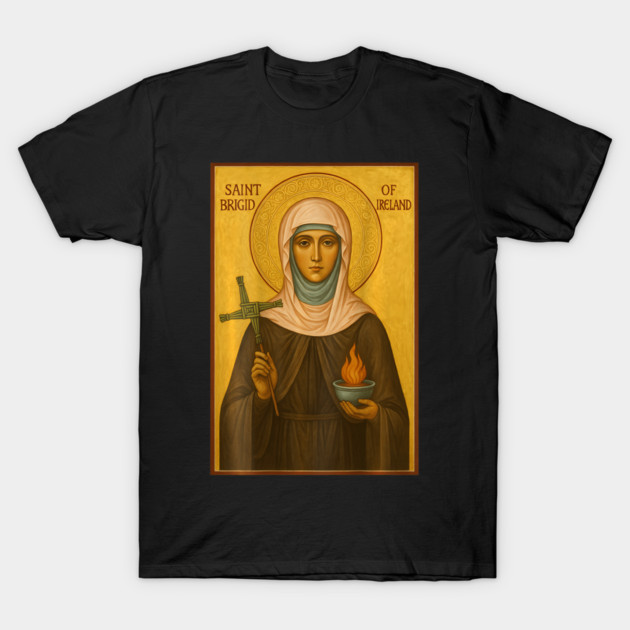 Orthodox St. Brigid Of Ireland Icon - Saint Brigid Icon - T-Shirt ...