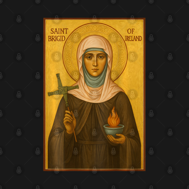 Orthodox St. Brigid Of Ireland Icon - Saint Brigid Icon - T-Shirt ...