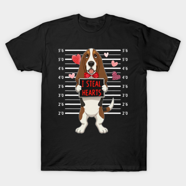I Steal Cute Hearts Valentine's Day Basset Hound Lover Owner ...