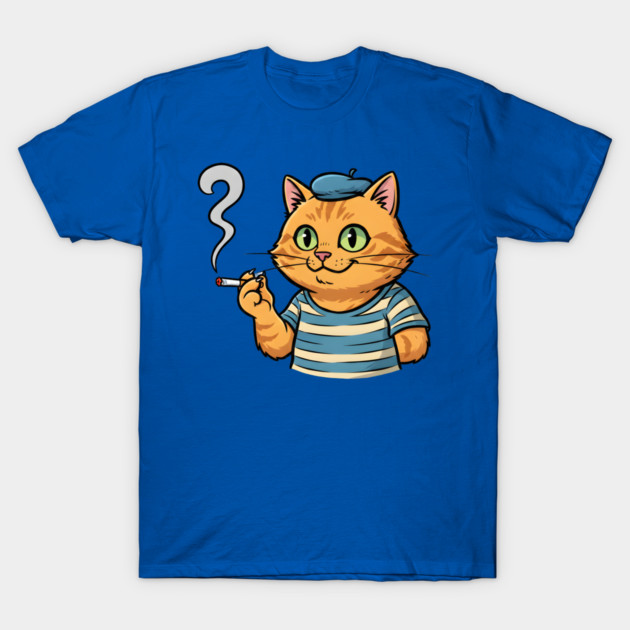 Cat Smoking Cigarette - Cat Smoking Cigarette - T-Shirt | TeePublic