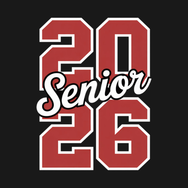 Senior 2026 Graduation Varsity Red White Letters on The Back - Senior ...