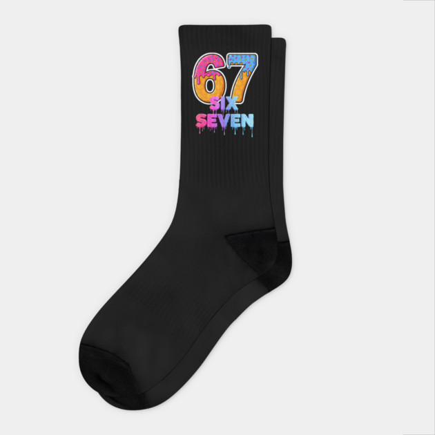 Six Seven Ice Cream Drip Gen Alpha Slang 6 7 - Funny Slang Meme - Socks ...