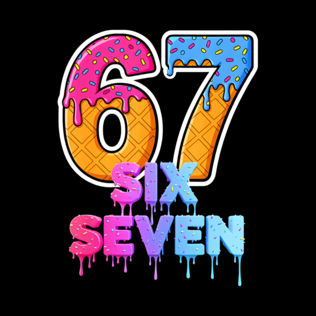 Six Seven Ice Cream Drip Gen Alpha Slang 6 7 - Funny Slang Meme - Socks ...