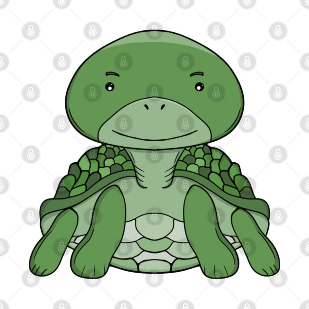 Cute Green Turtle Adorable Kawaii Sea Animal - Turtle Lover - T-Shirt ...