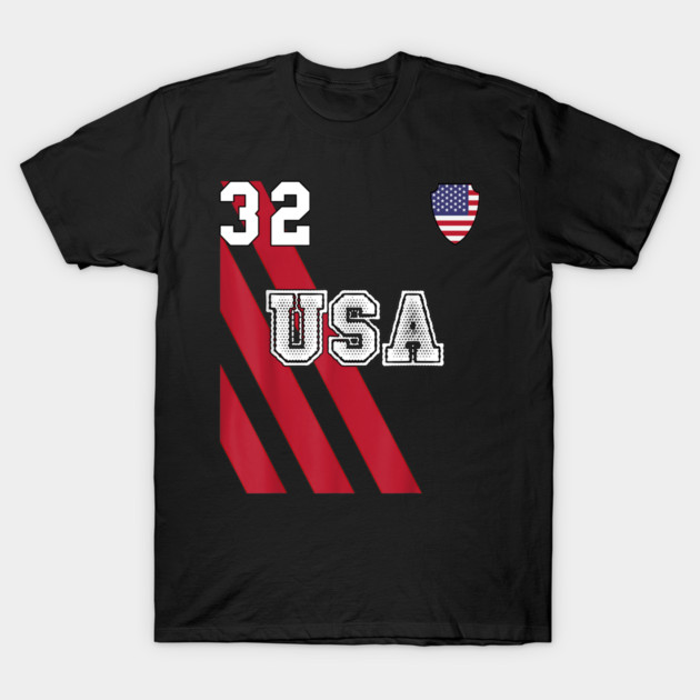 Soccer Ball USA Flag Jersey Number 32 Mom Dad Player - American Soccer ...