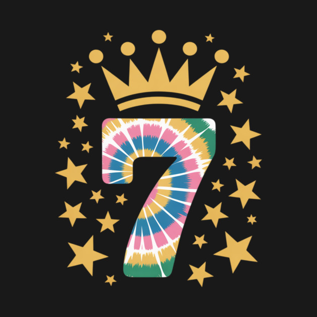 Colorful Tie Dye Number 7 Year Old Girls 7th Birthday - Colorful Tie ...