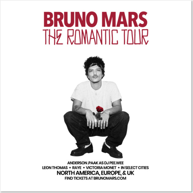 Bruno Mars The Romantic Tour 2026 - Bruno Mars - Posters and Art Prints ...