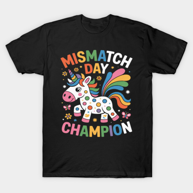 Mismatch Day Champion Spirit Week Unicorn - Unicorn - T-Shirt | TeePublic