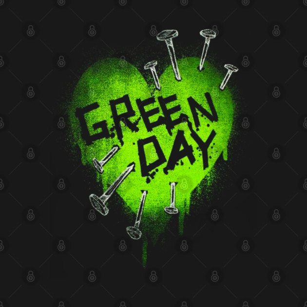 Green Day Heart Graffiti Punk Rock - Green Day - T-Shirt | TeePublic