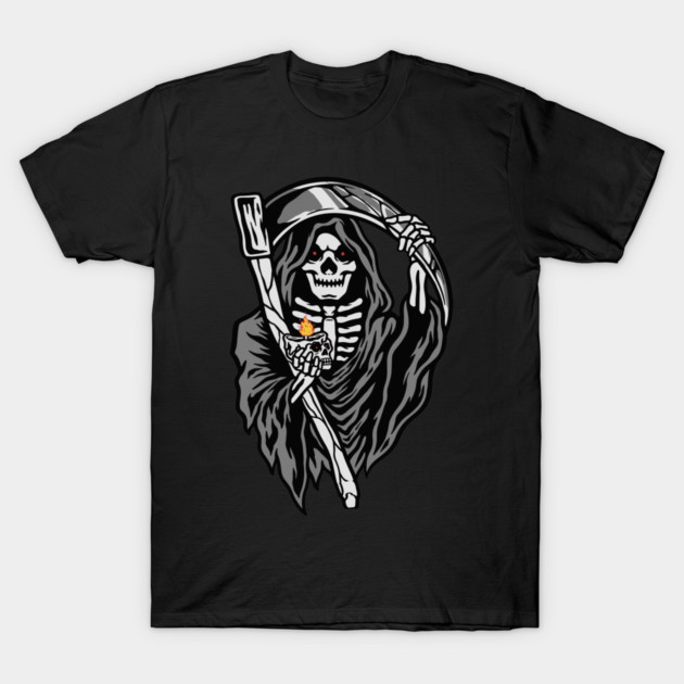 Grim Skull Candle - Reaper Candle - T-Shirt | TeePublic