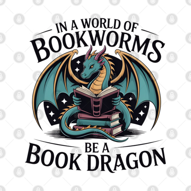 In a World of Bookworms be a Book Dragon Reading - Reading - T-Shirt ...