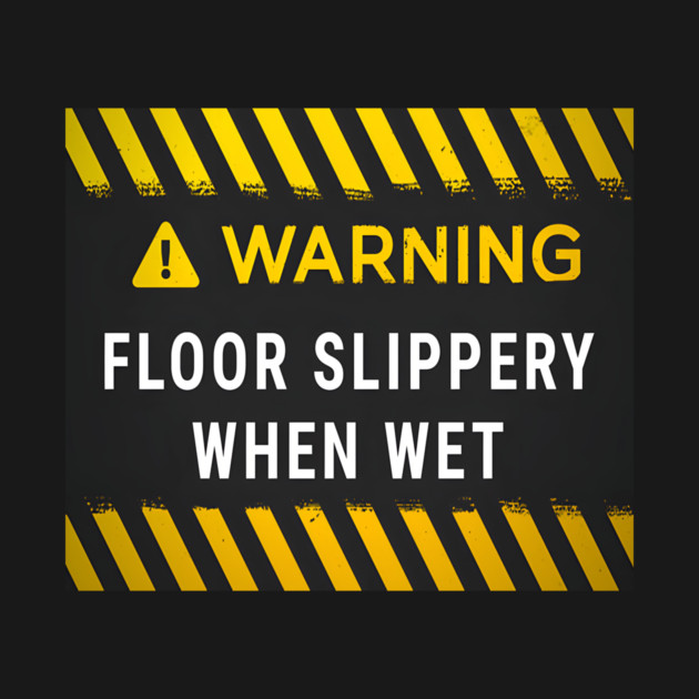 Warning Floor Slippery When Wet - Warning - T-Shirt | TeePublic