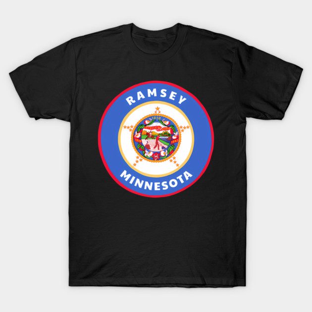 Ramsey Minnesota Flag State Badge Roundlet MN Pride - Ramsey - T-Shirt ...