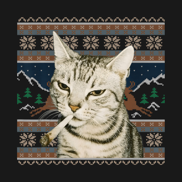 Smoking Cat Ugly Cat - Funny Smoking Cat - T-Shirt | TeePublic