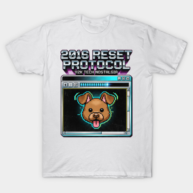 Retro Tech 2016 Reset Protocol Y2K Dog - Y2k Dog - T-Shirt | TeePublic